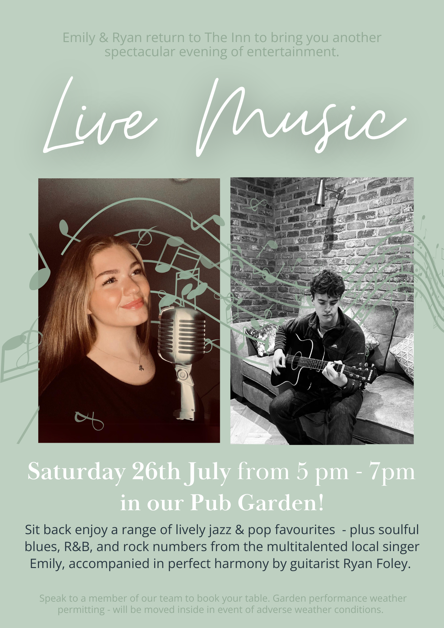 Live Music: Emily with Ryan Roley - The Inn at West End - The Inn at ...