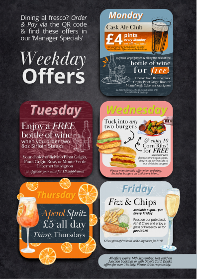 Weekday Offers - The Cricketers - The Cricketers