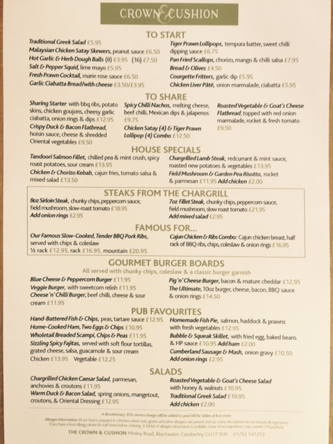 Spring into Summer with our new menu! - The Crown & Cushion